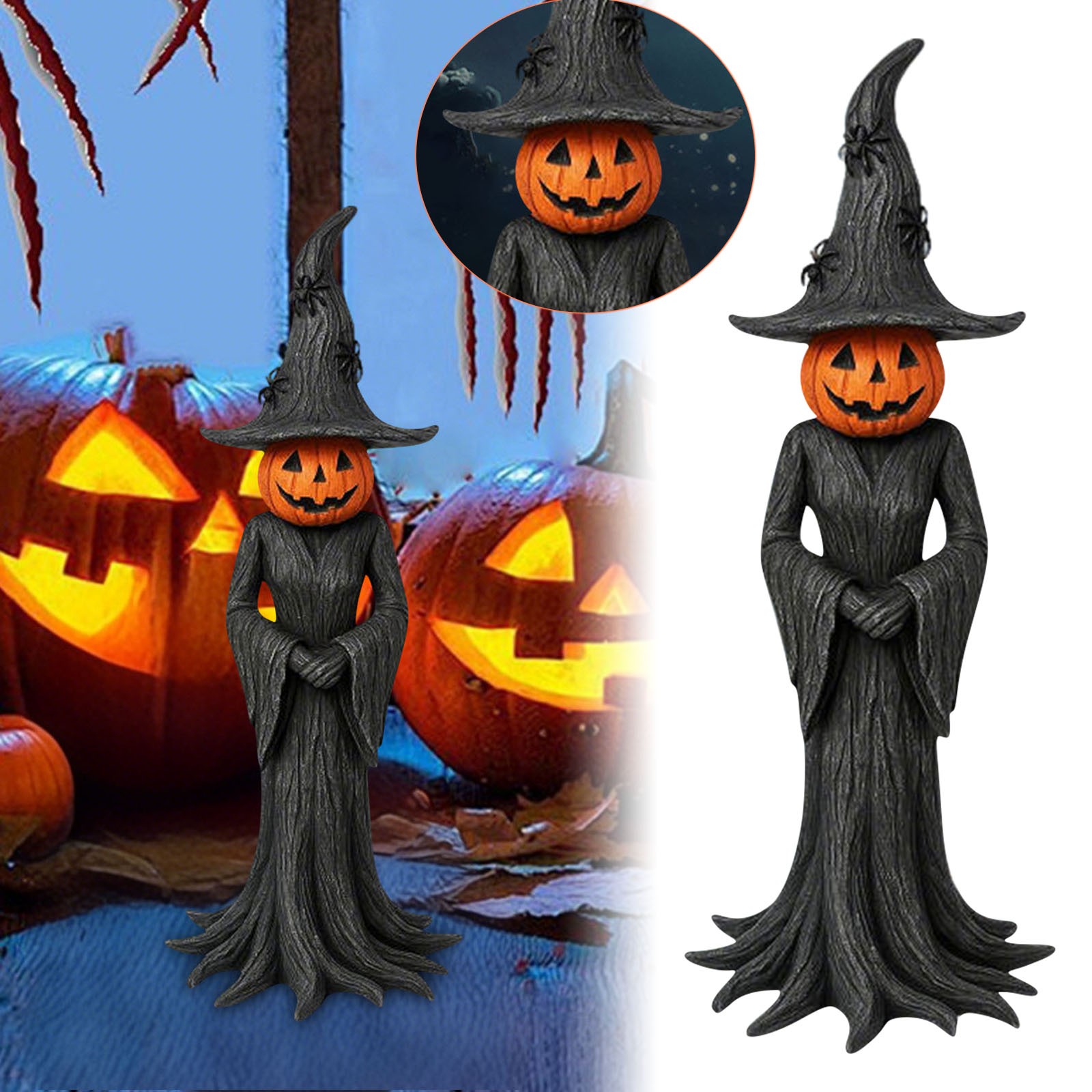 An interesting tree stump pumpkin statue,animated pumpkin,pumpkins ...