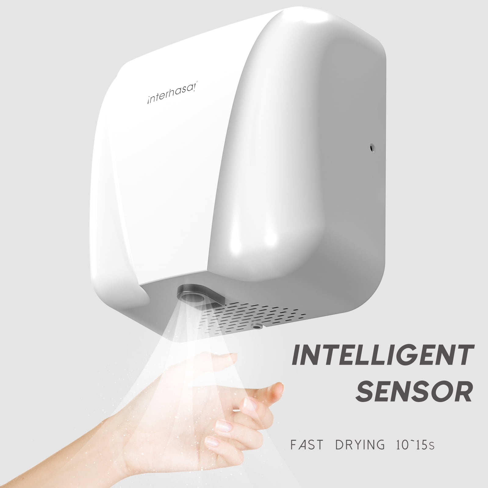 interhasa! Stainless Steel Electric Hand Dryer, 1800W High Speed Auto ...