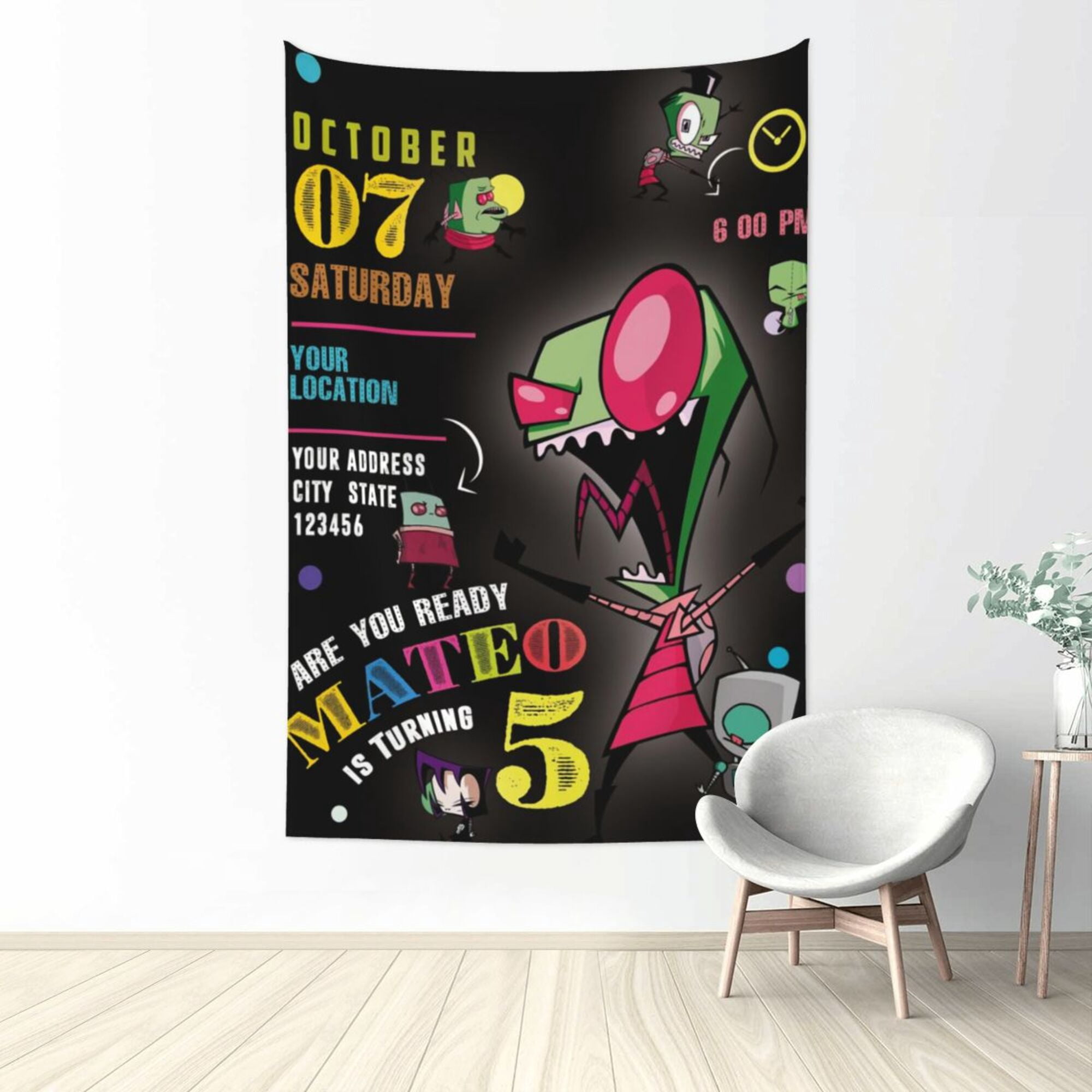 invader zim Anima tapestry poster bedroom room decorated wall hanging ...