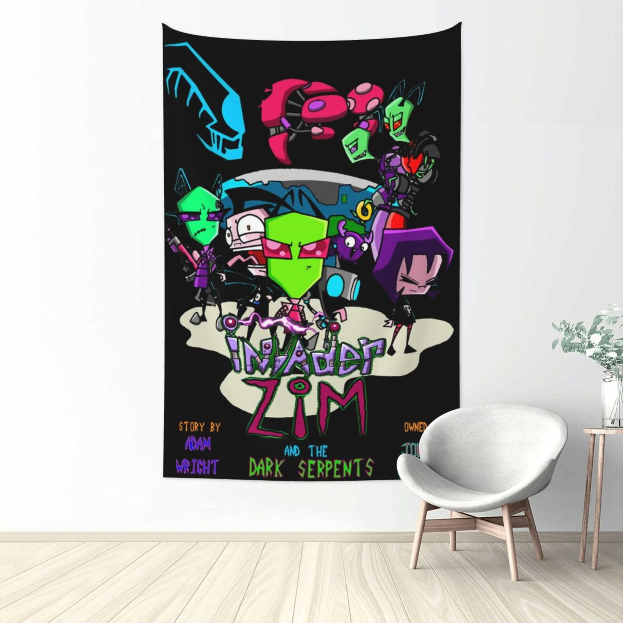 invader zim Anima tapestry poster bedroom room decorated wall hanging ...