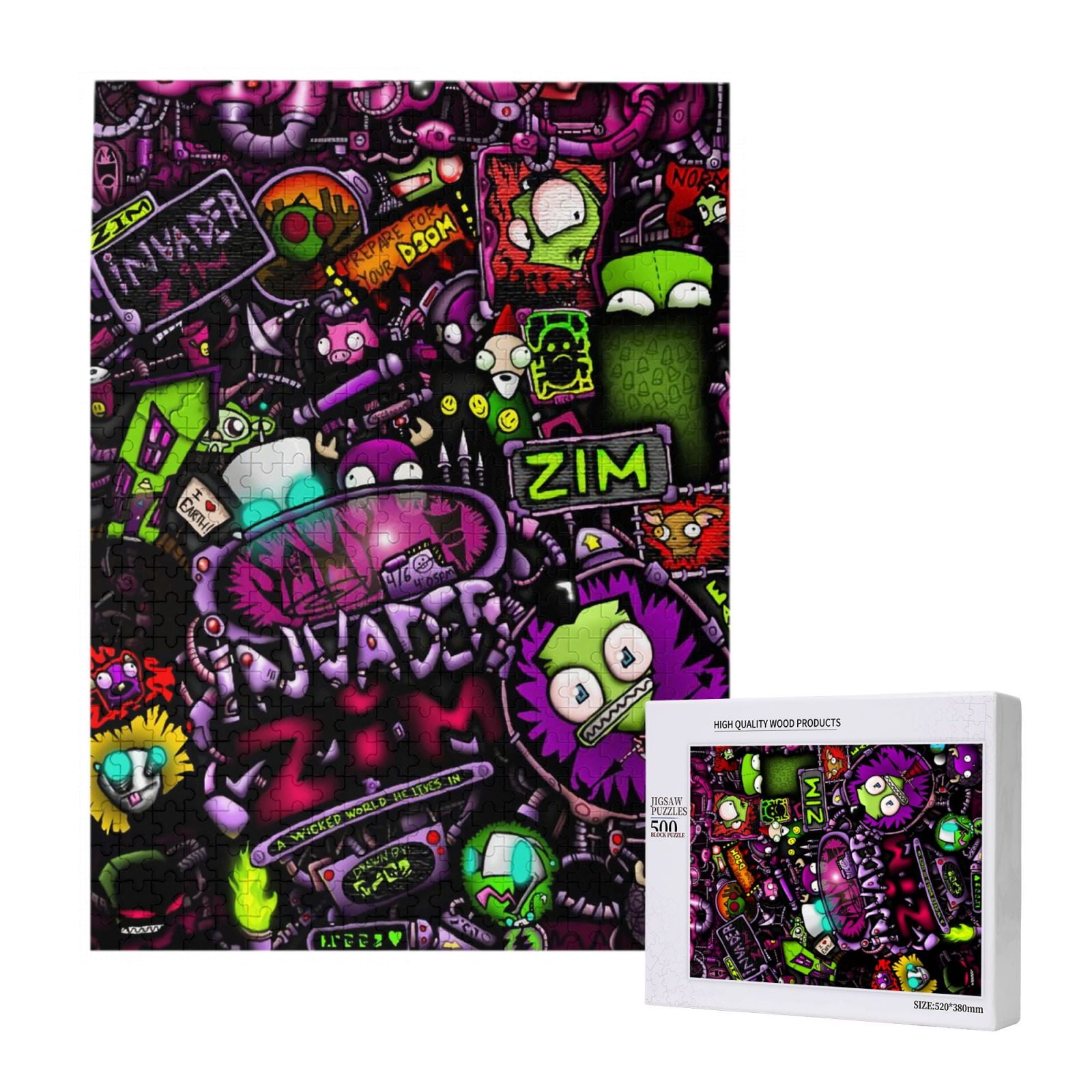 invader zim Jigsaw Puzzle Interactive Brain Teaser Board Game for ...