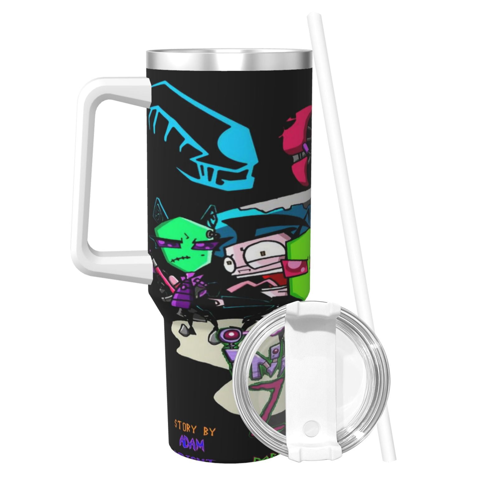 invader zim Print Thermos Insulated Stainless Steel Hot/Cold Coffee Cup ...