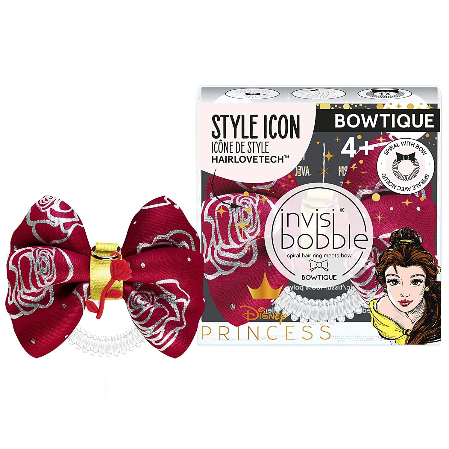 invisibobble Bowtique – Spiral Hair Ring with Bow – Disney Princess ...