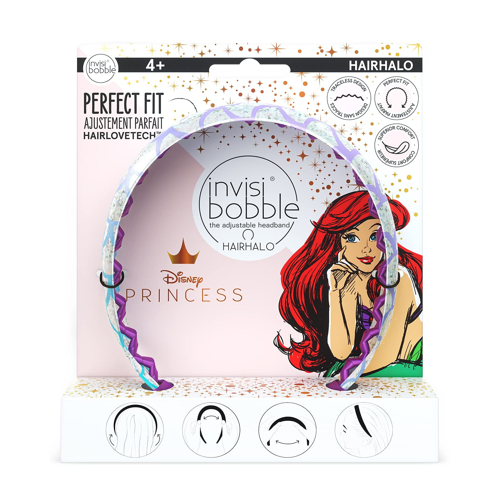 invisibobble HairHalo The Adjustable Headband – Disney Princess Ariel ...