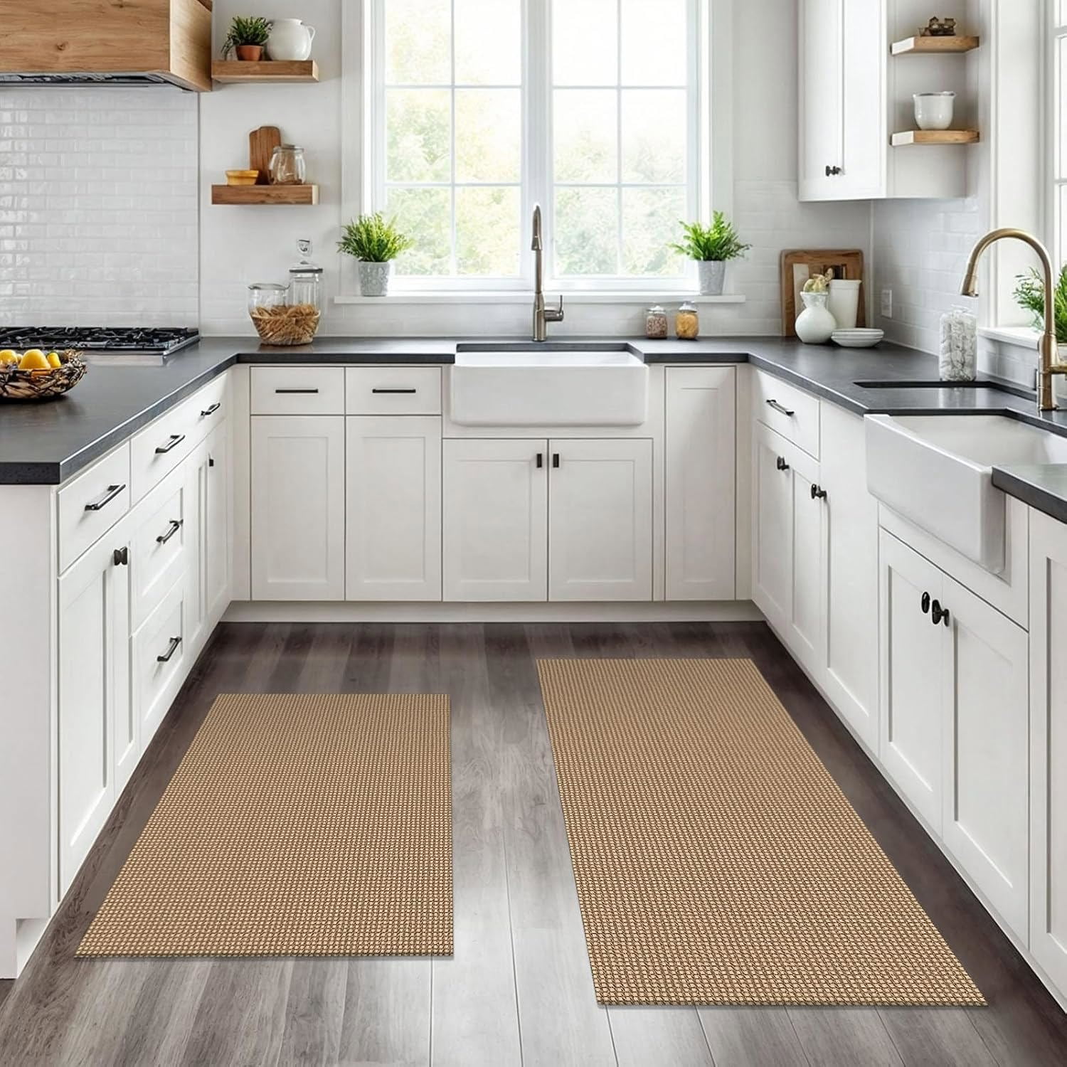 iOhouze Area Rug Runner Sets 2x3 and 2x5 Washable Kitchen Rugs Non Slip ...