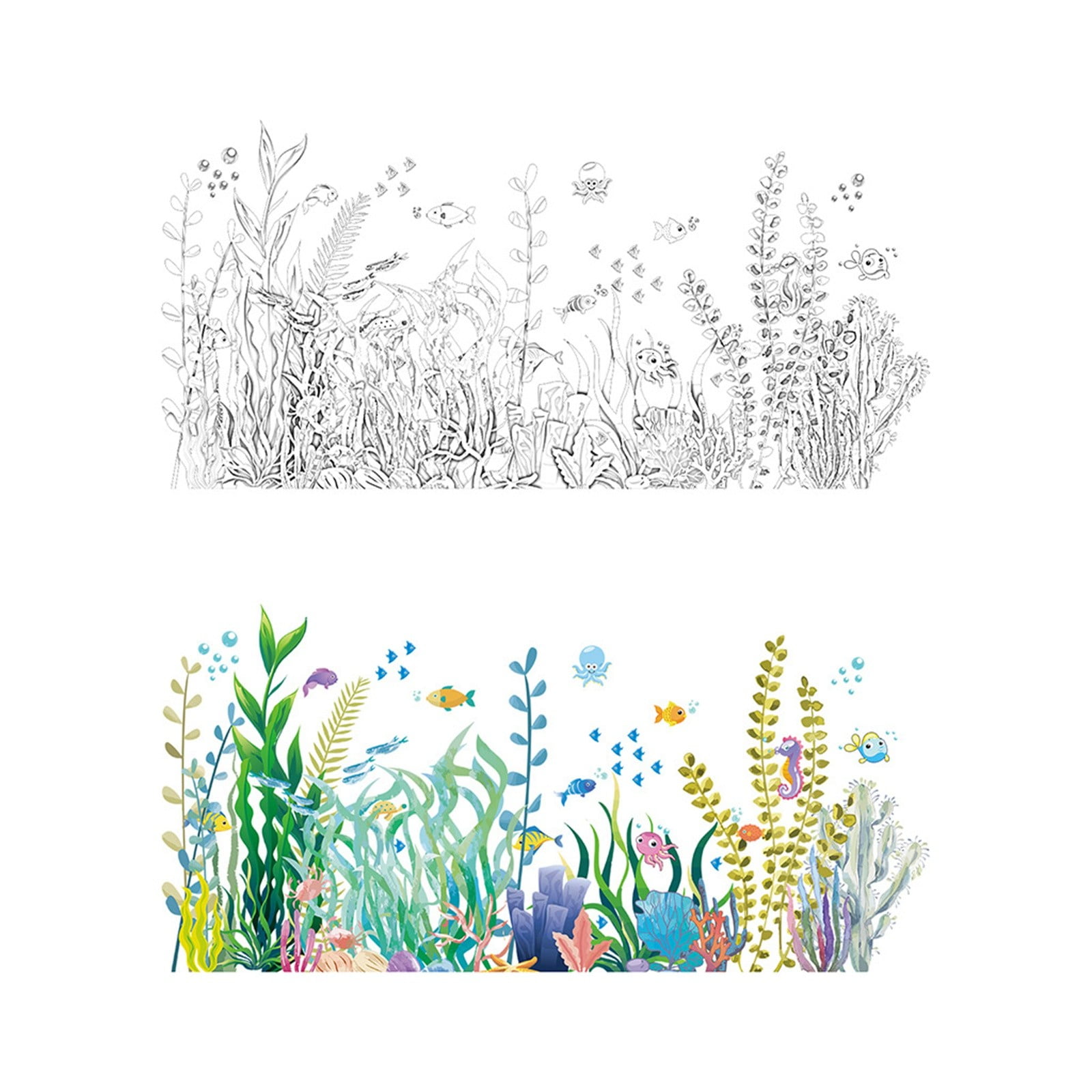 ionze Home Decor Ocean World Seaweed Sticker Removable Personality Wall ...