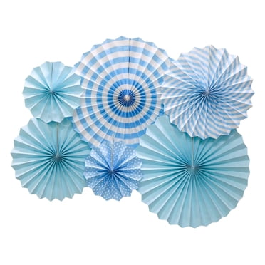 Navy Blue Paper Fan Assortment - Party Decor - 8 Pieces - Walmart.com