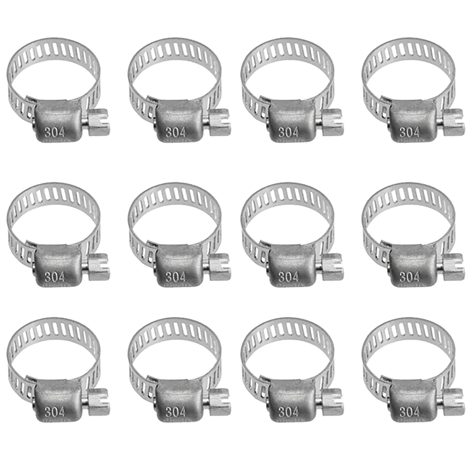 ionze Tools 12 Pack Hose Clamps Stainless Steel Clamps Worm Gear Hose ...