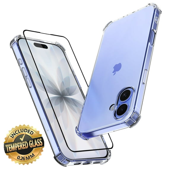 For iphone 17 Case Clear with Screen Protector, Military Grade Drop ...