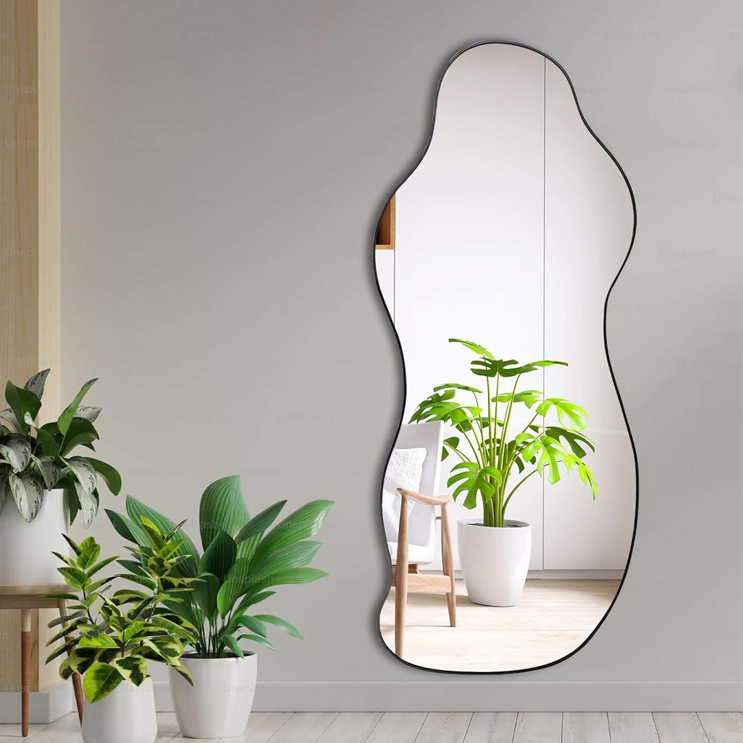 **irregular mirrors, asymmetrical wall mirror, 47.25"x21.6" waved ...