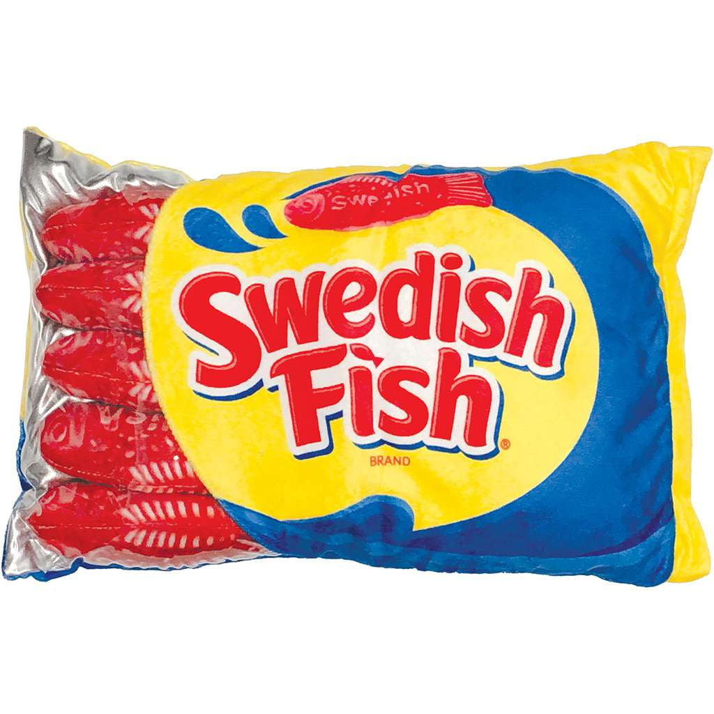 iscream Swedish Fish Package 12" x 18" Pillow Set with Mini Fish Candy ...