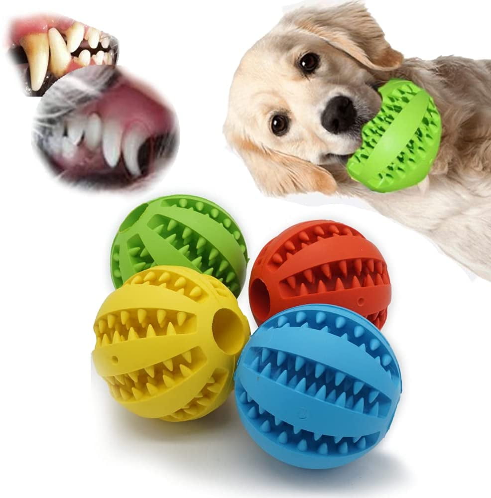 ishantech 4-Piece Rubber Chew & Tooth Cleaning Dog Toy Set with Snacks ...