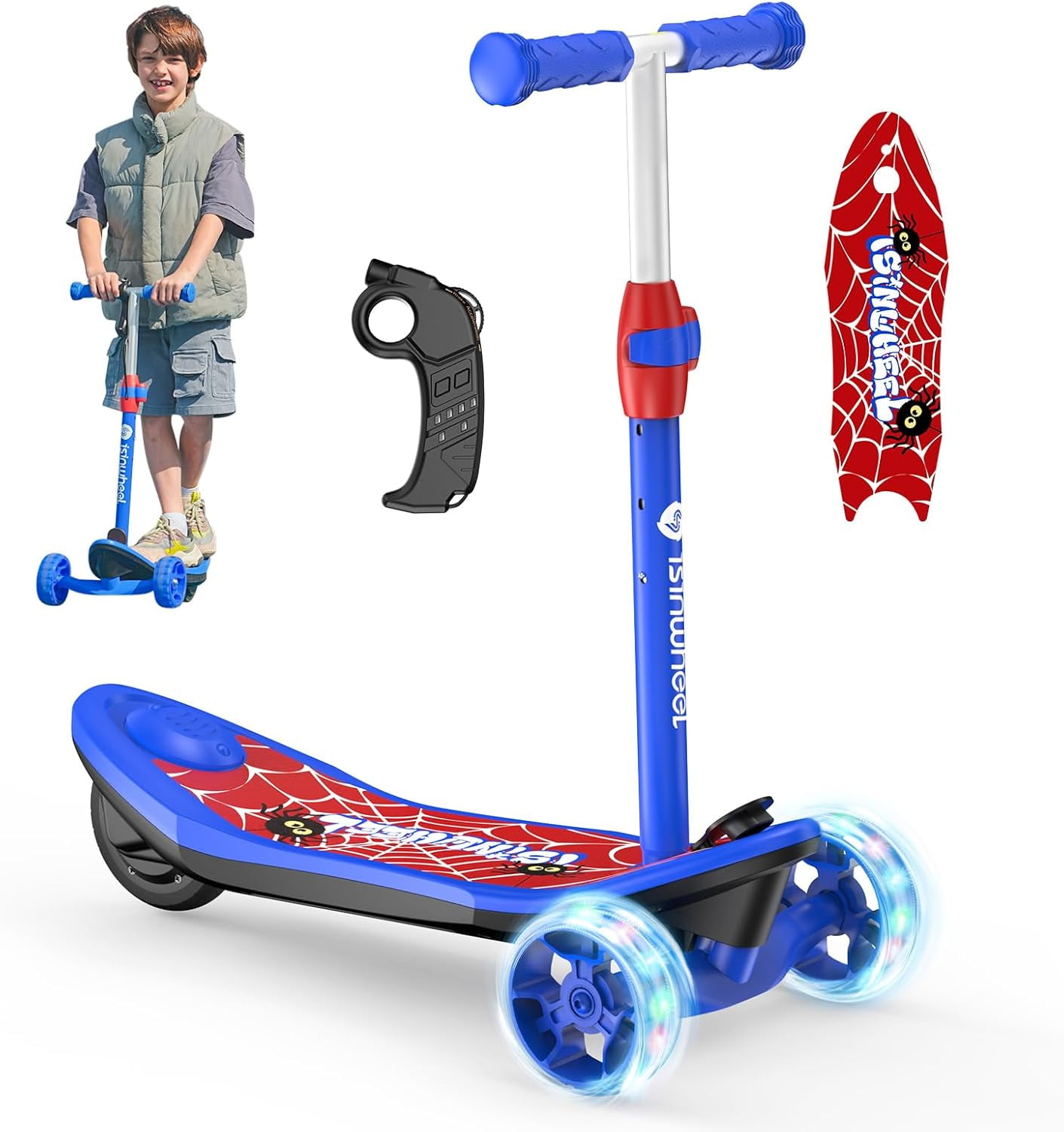 isinwheel MiniSpider Electric Scooter for Kids Ages 3-12, 2-in-1 3 ...
