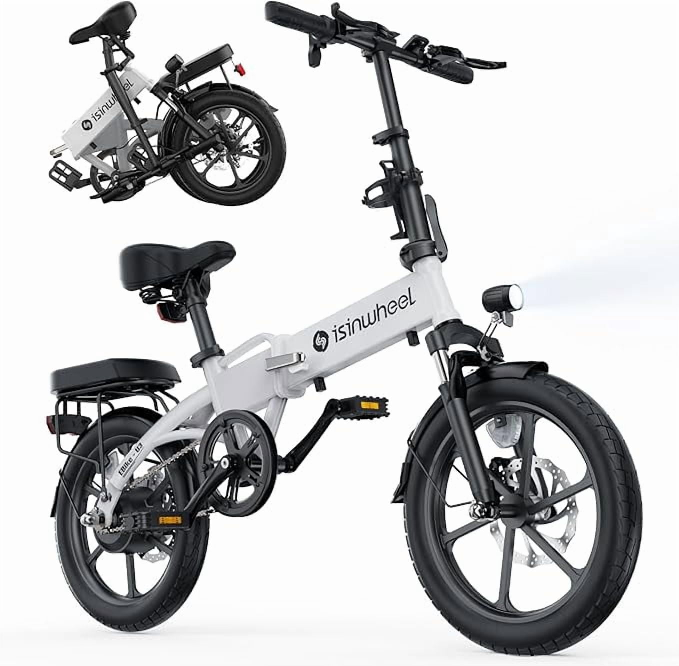 isinwheel U3 16" Foldable Electric Bike Adults, 500W Electric Bicycle ...