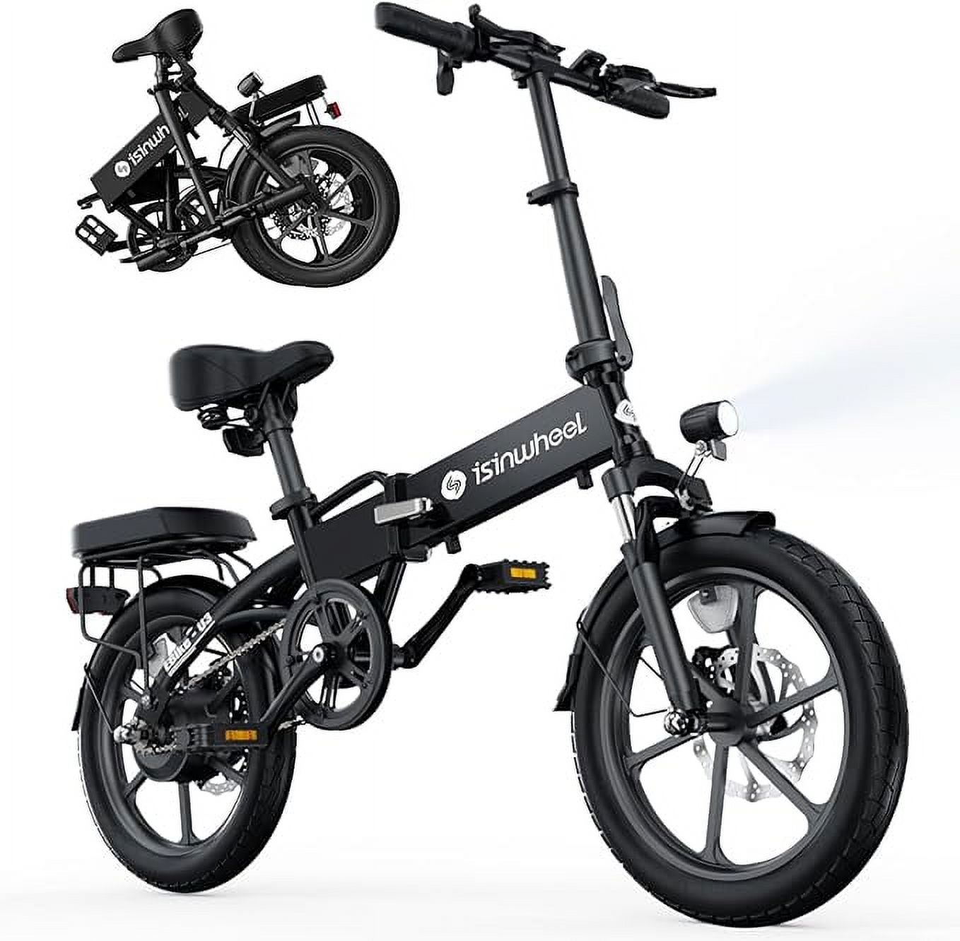isinwheel U3 16" Foldable Electric Bike Adults, 500W Electric Bicycle ...