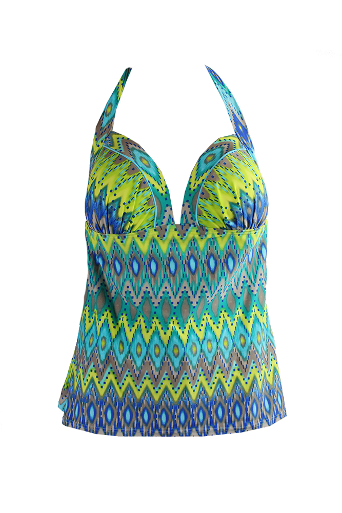 island escape turquoise ikat-print halter tankini top 16 - Walmart.com