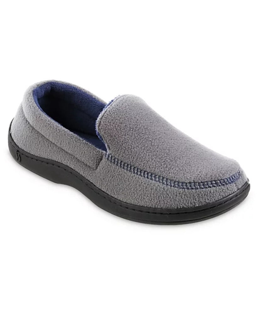 isotoner Roman Recycled Fleece Men's Moccasin Slippers - 92401 (Ash, XL ...