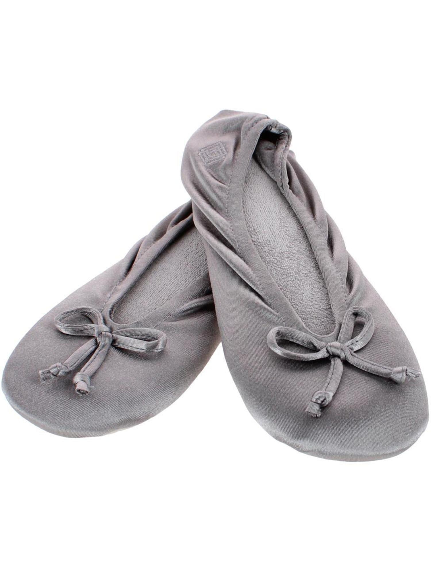 isotoner Satin Women's Ballerina Slippers Color: Ash Size: MEDIUM ...