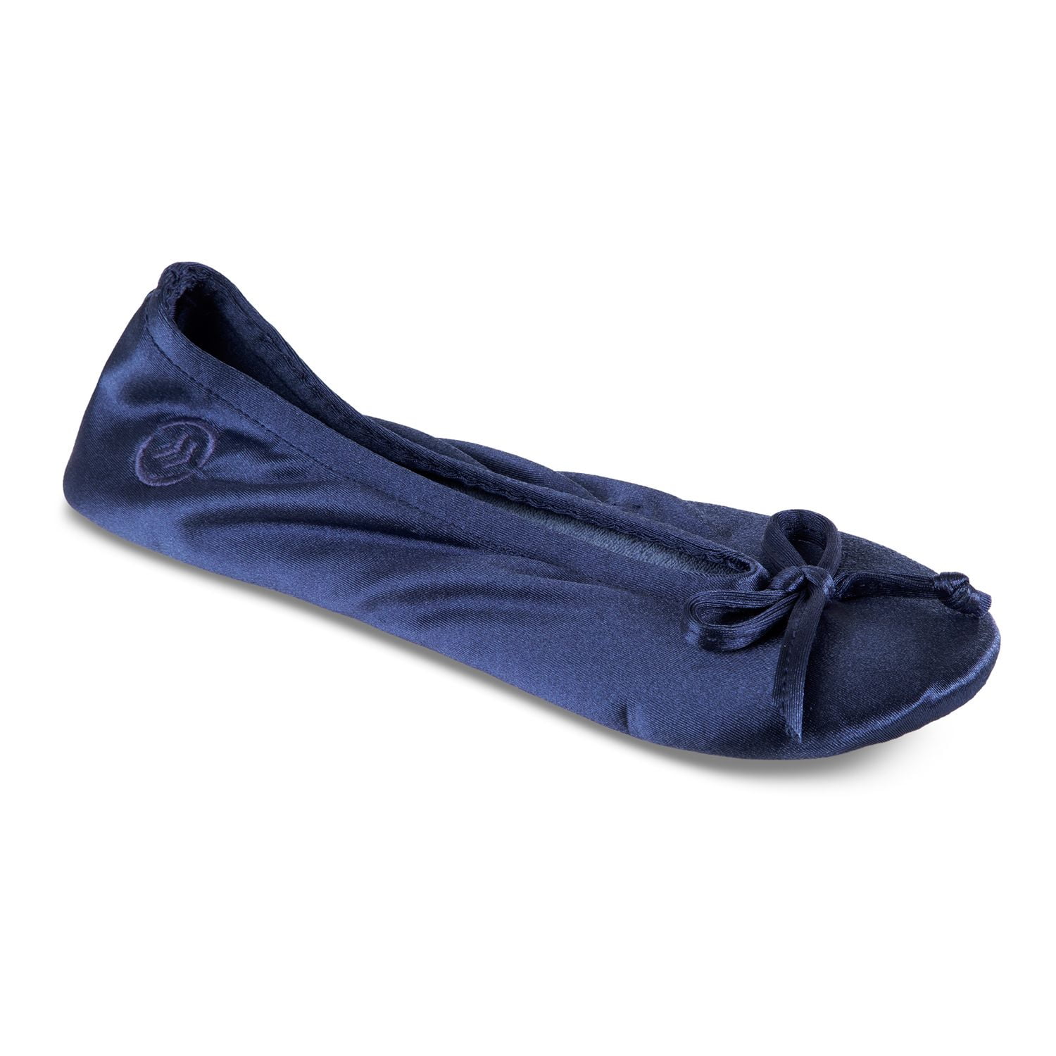isotoner Satin Women's Ballerina Slippers Color: Navy Blue Size: X ...
