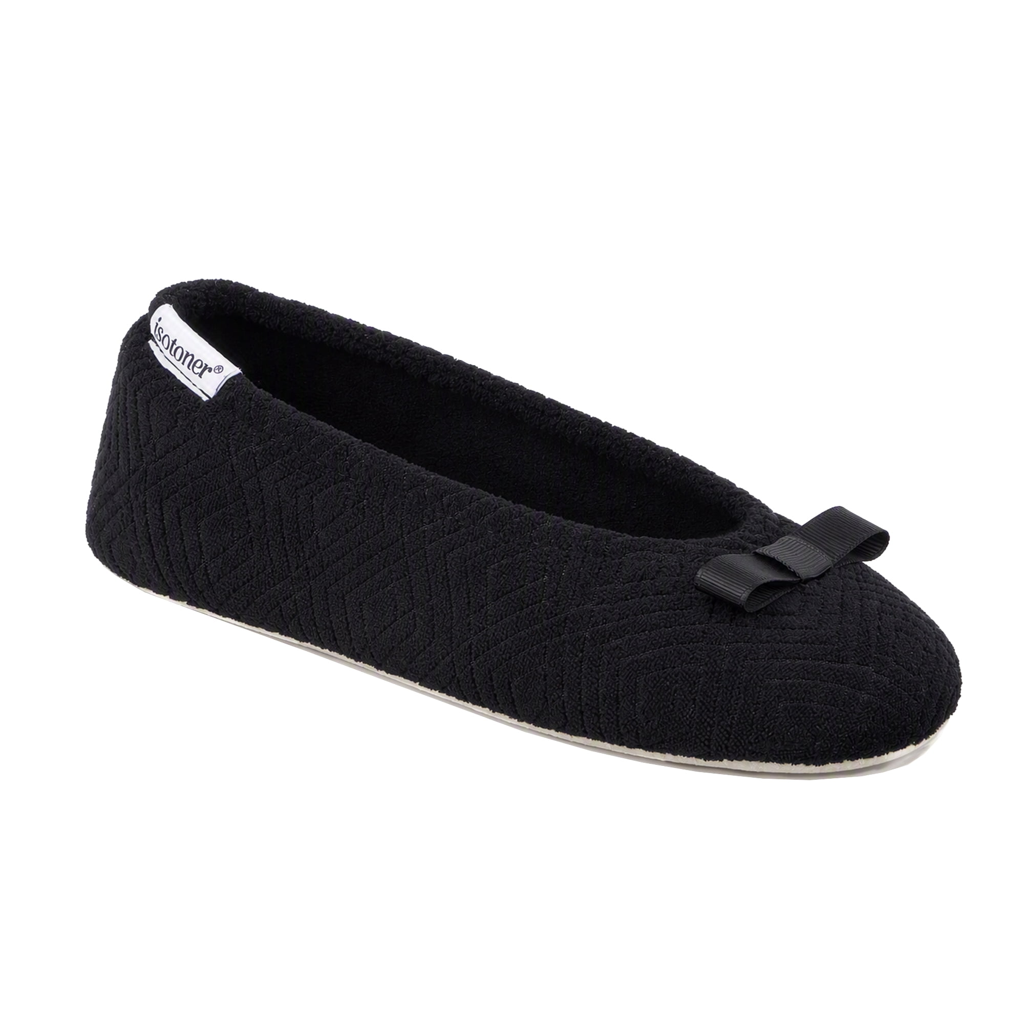 isotoner Women's Diamond Microterry Gemma Ballerina Slippers with ...