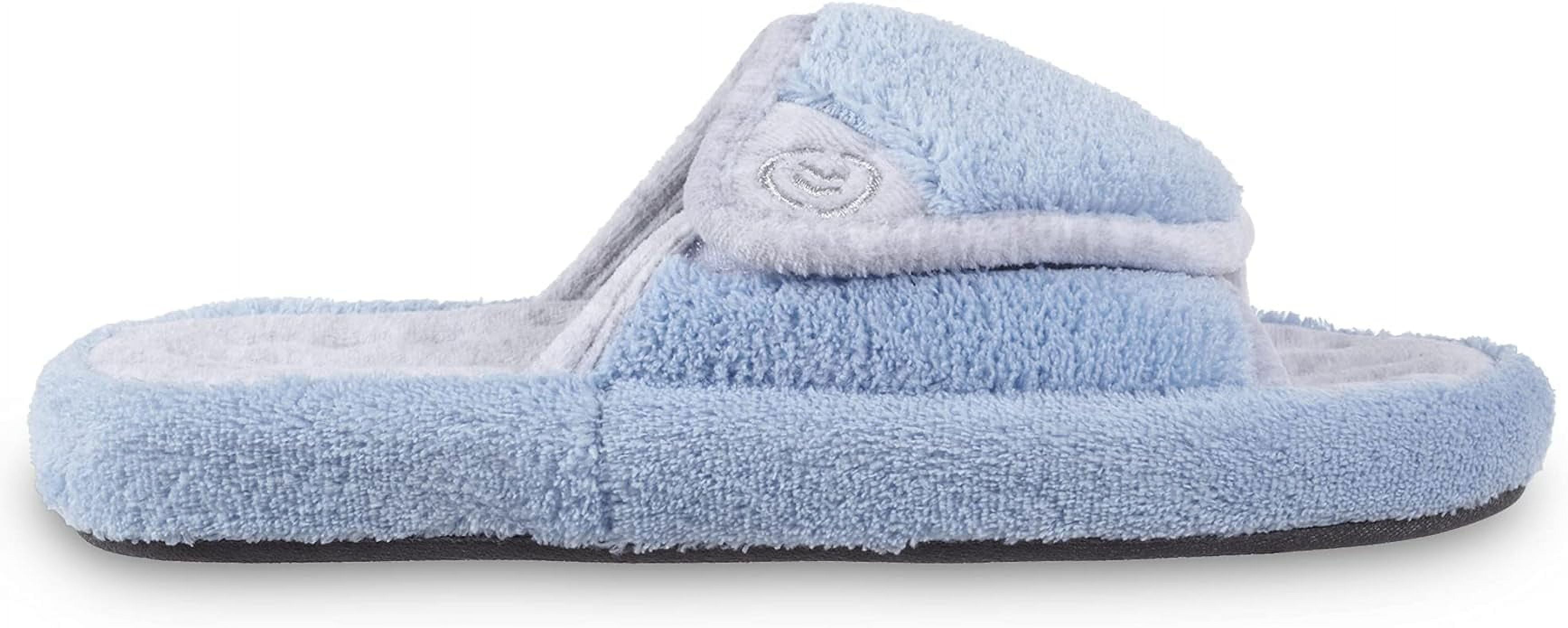 isotoner Women's Terry Spa Slip On Slide Slipper with Memory Foam for ...