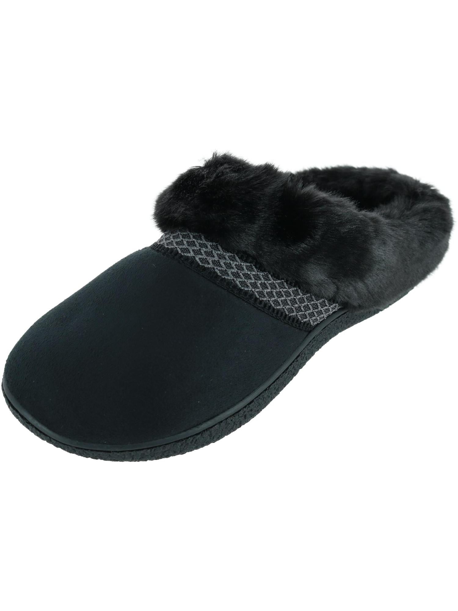 isotoner Womens Recycled Microsuede Mallory Hoodback Slipper BLK-8/9 ...
