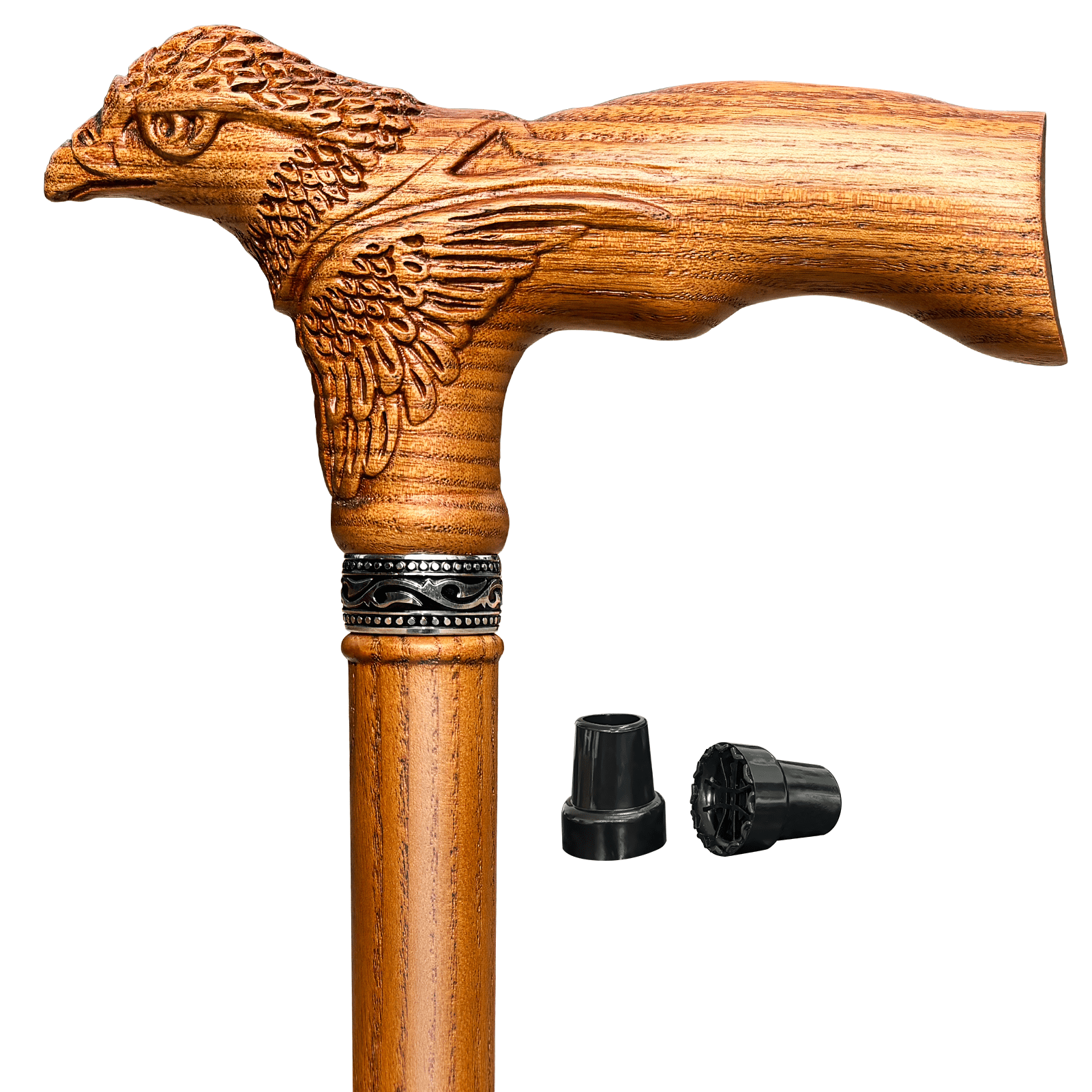 ispuoocti Hand Carved Wooden Walking Cane USA Made Eagle Carved ...