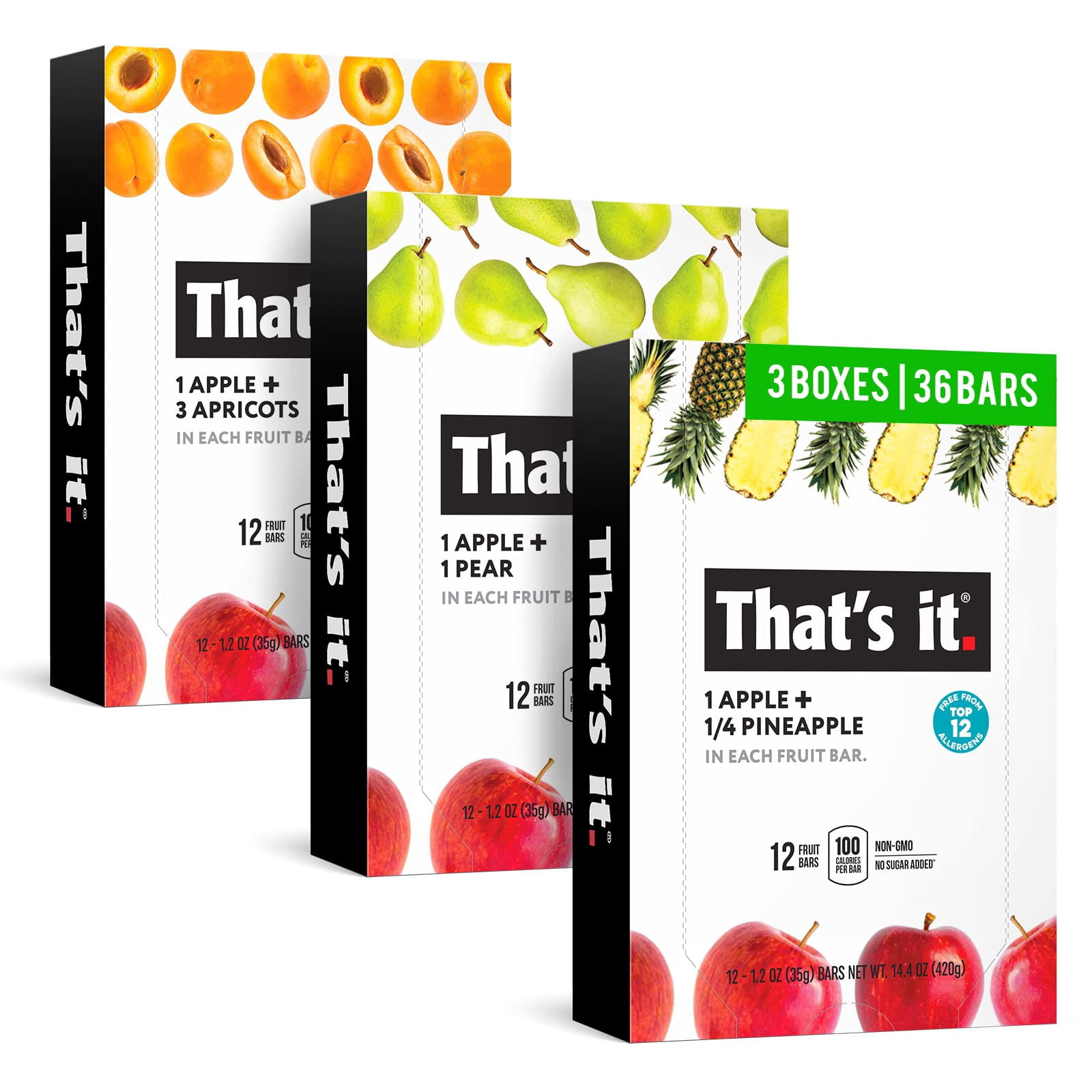 That's it. (36 Count) DMF15 Variety Pack | Apricot, Pear, and Pineapple ...