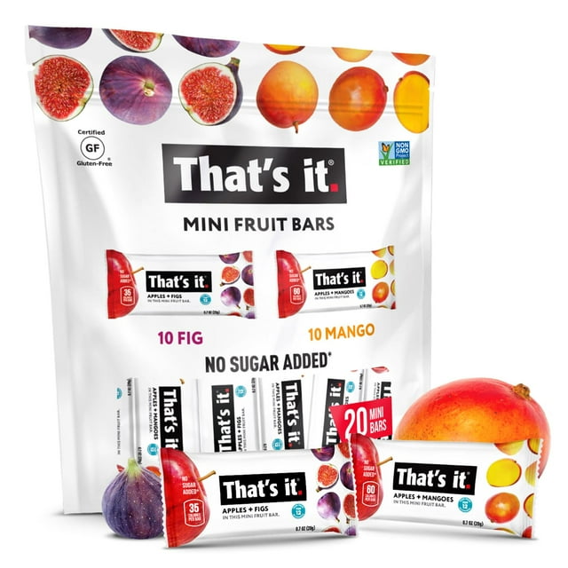 That's it. Mini Fruit KEF28 Bars Variety (20 Pack) No Sugar Added ...