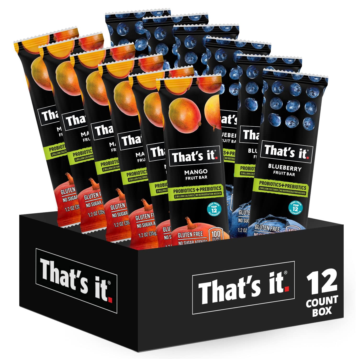 That's it. Probiotic Fruit Bar Variety Pack, MDH1Mango & Flavors, Just ...