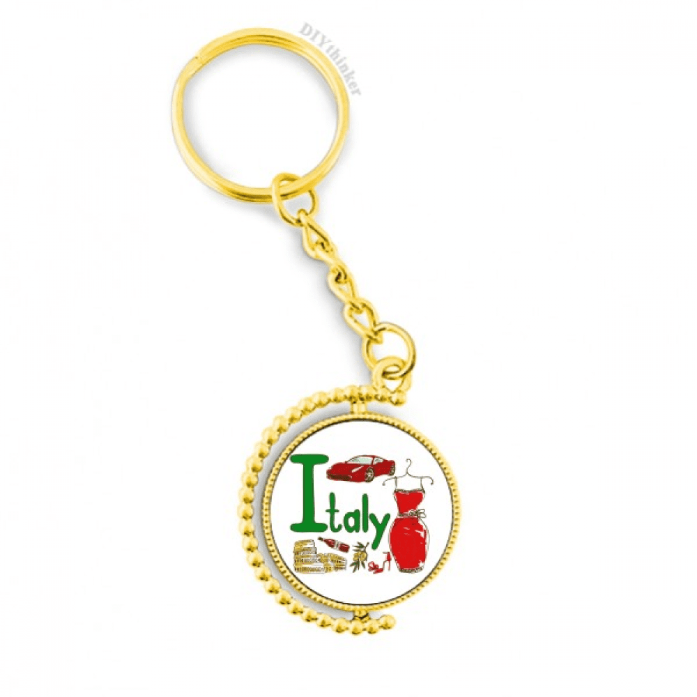italy national symbol landmark pattern metal connector key chain ...