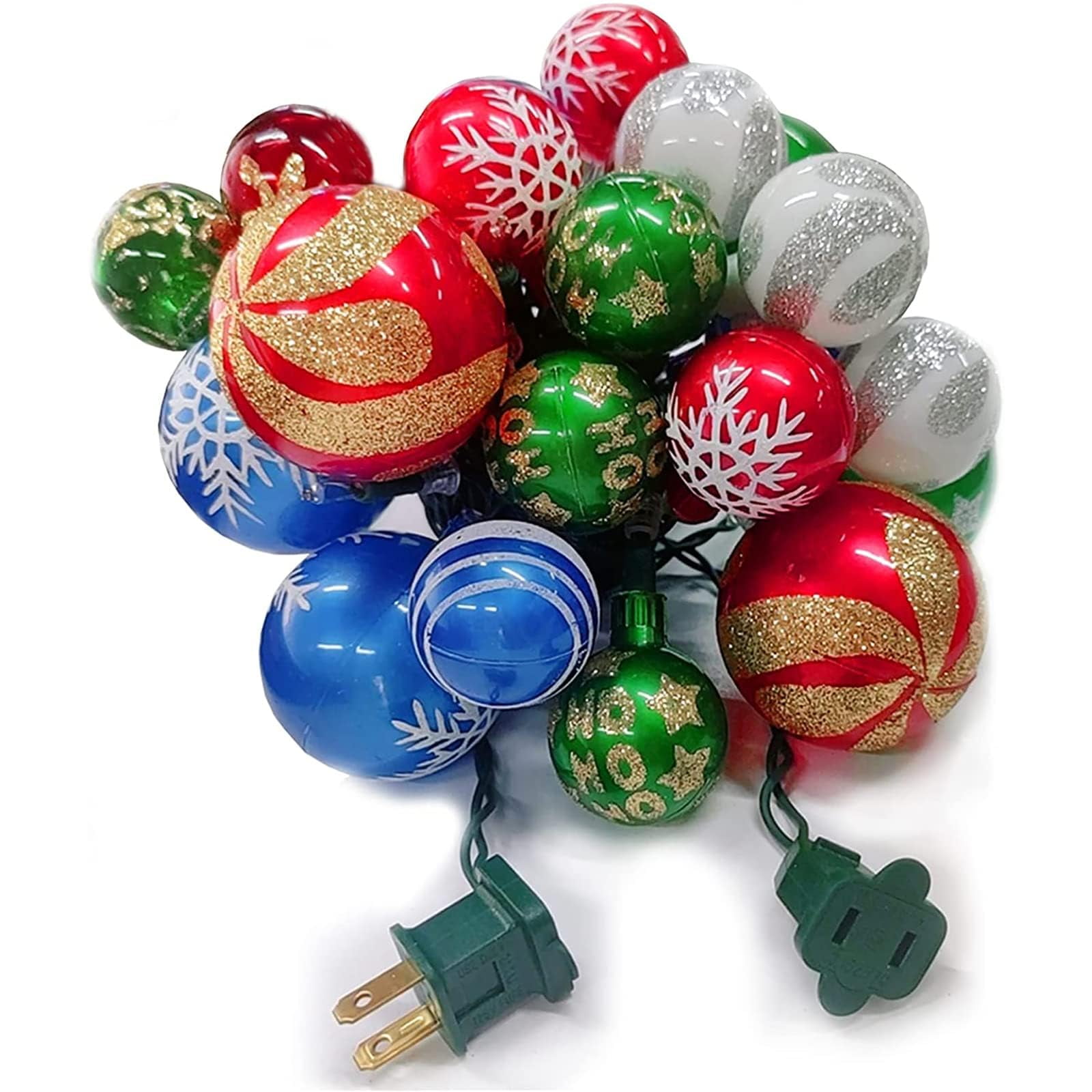 itayak Christmas Ball Ornament Lights, 28ft 25 Bulbs Tree String Lights ...