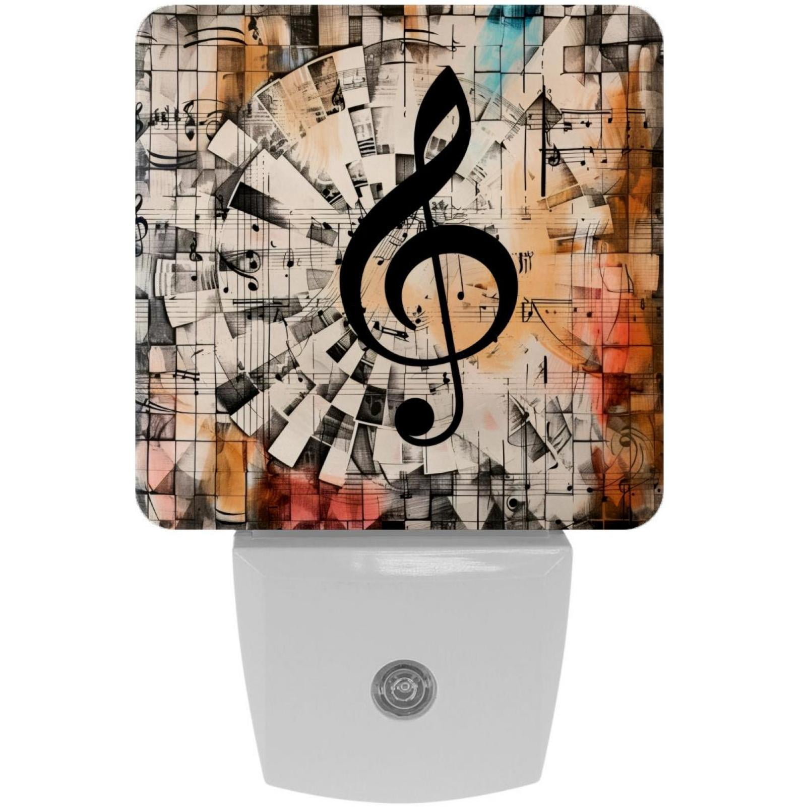 itdsatrgt 2 Pack Swirl Musical Notes Plug in LED Night Light Auto ...