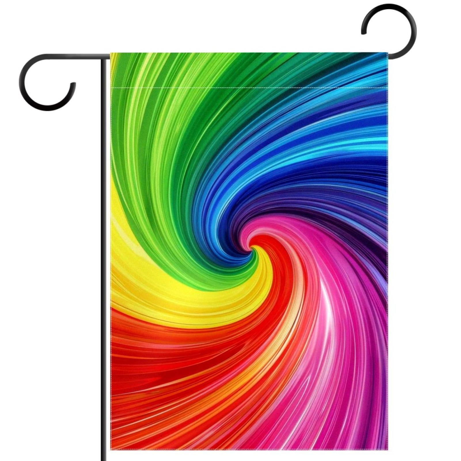 itdsatrgt Colorful Rainbow Swirl Garden Flag 28x40 Inch Double Sided ...