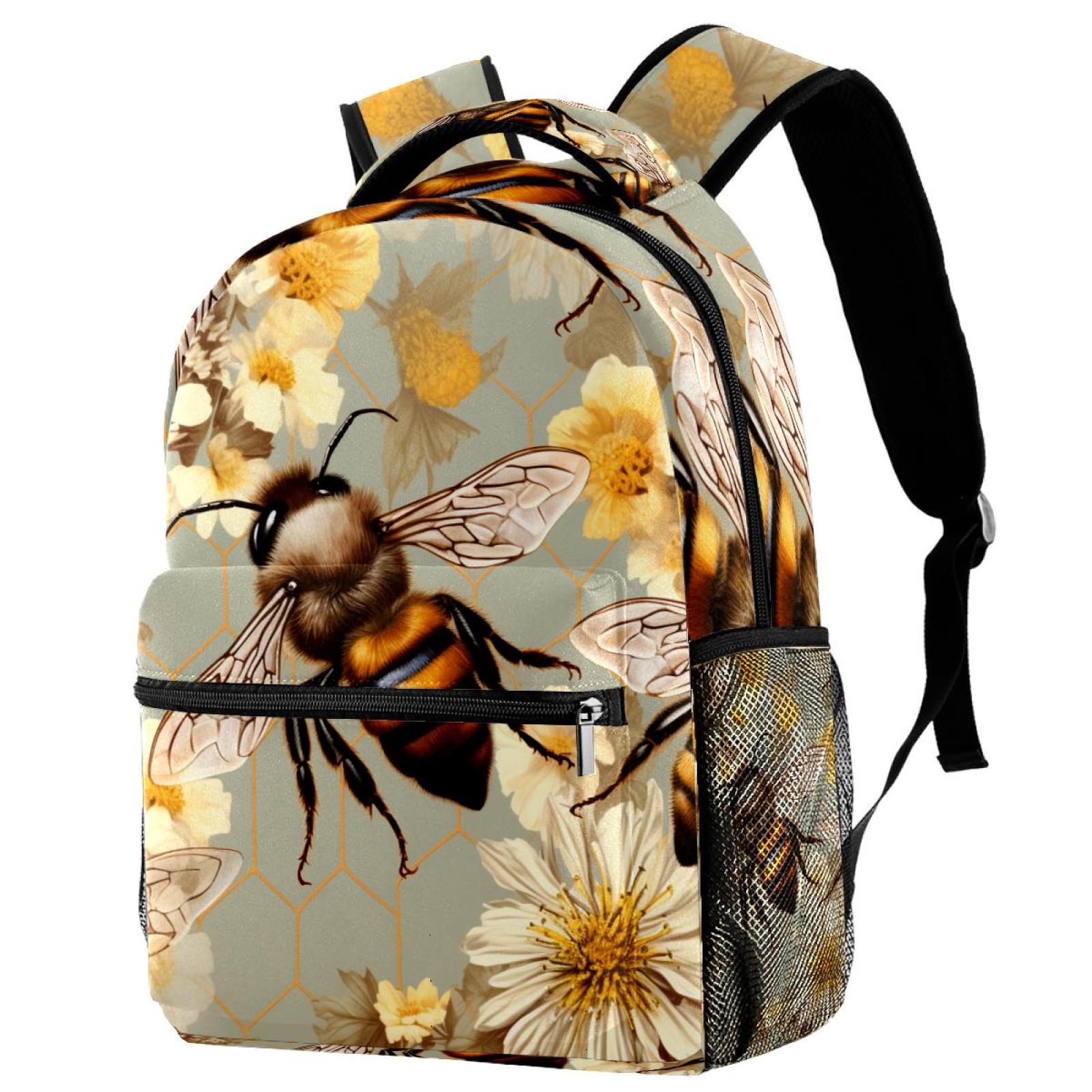 itdsatrgt Honey Bee Pattern Backpacks Boys Girls School Book Bag Travel ...