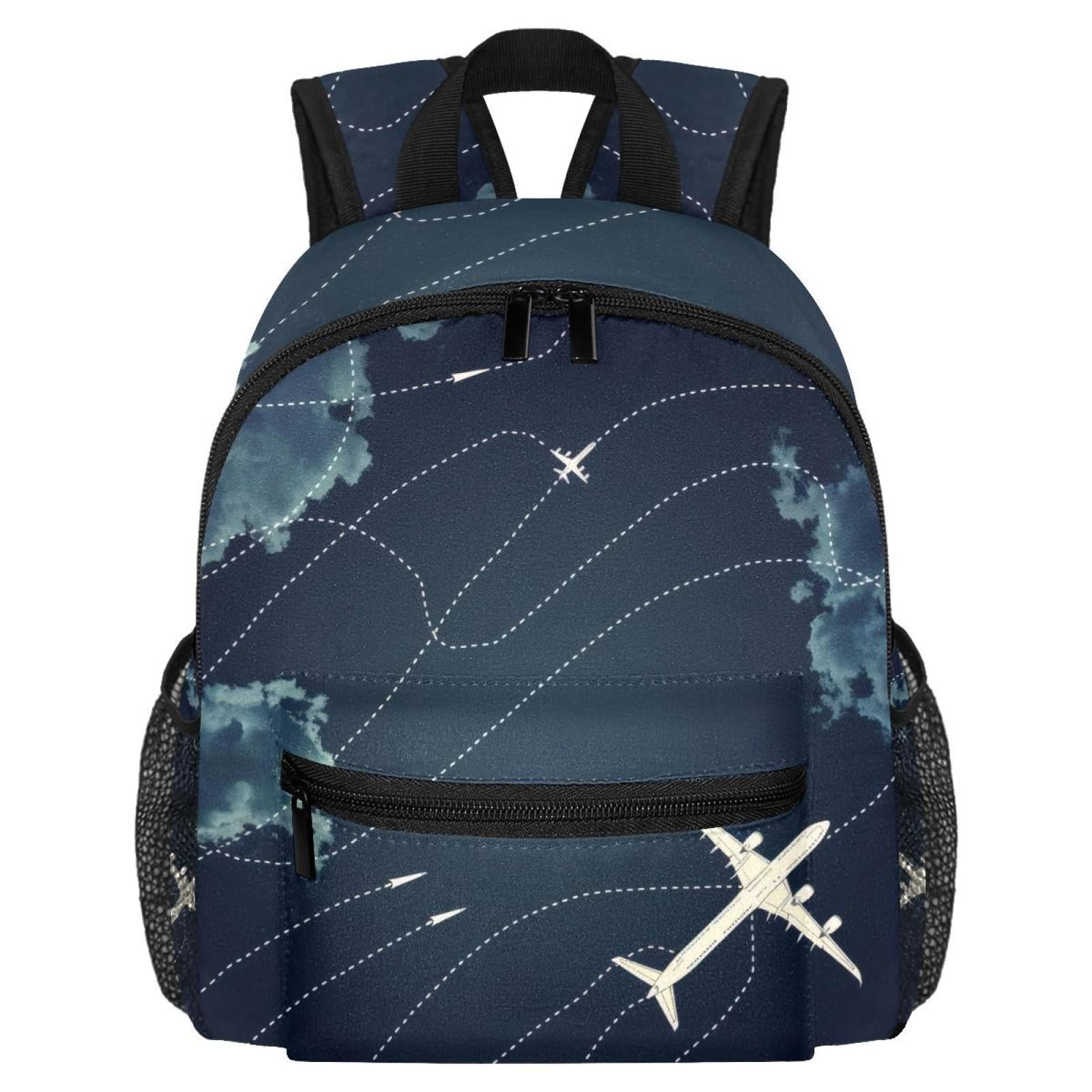 itdsatrgt Plane with Dashed Path Lines Airplane Sky Kids Backpack, Boys ...