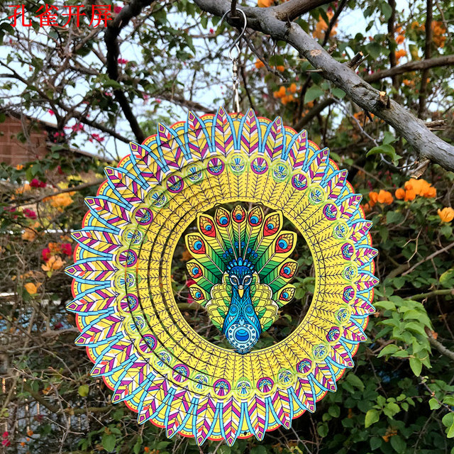 itjyjhh Birds And Flowers Stainless Steel 3D Rotating Wind Spinner ...