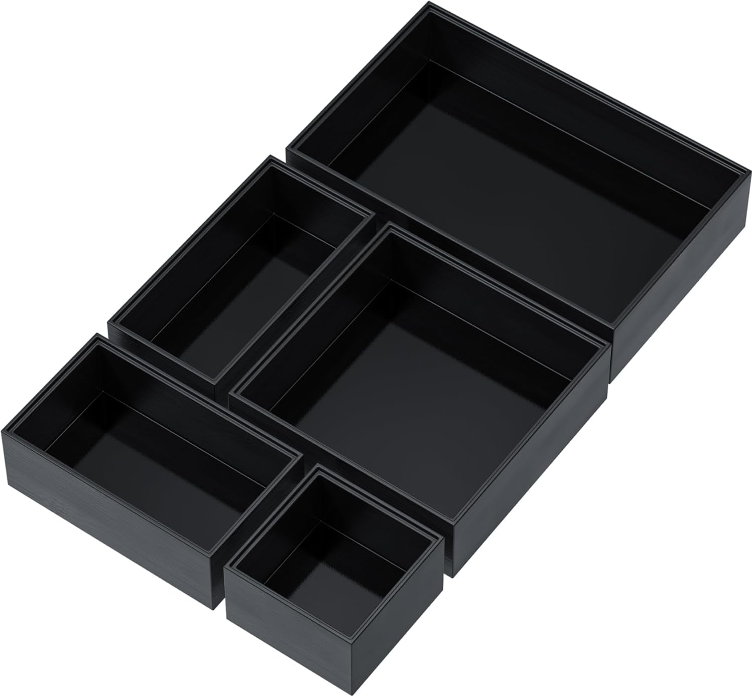 iugvk Bathroom Drawer Organizer Trays Bamboo Silverware Drawer ...