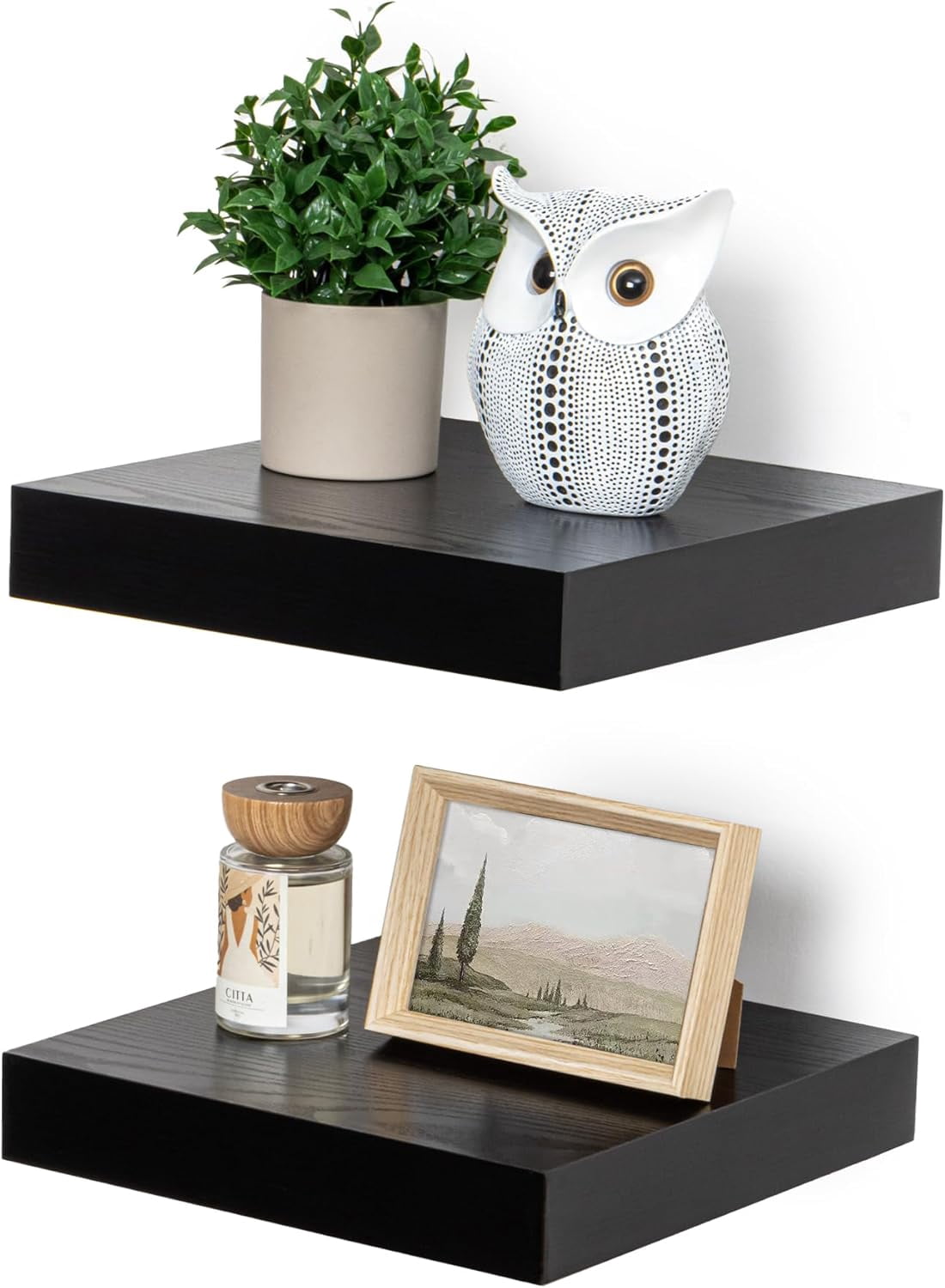 iuhbpok 12 Inch Floating Shelf Rustic Wood Wall Shelves for Wall Decor ...