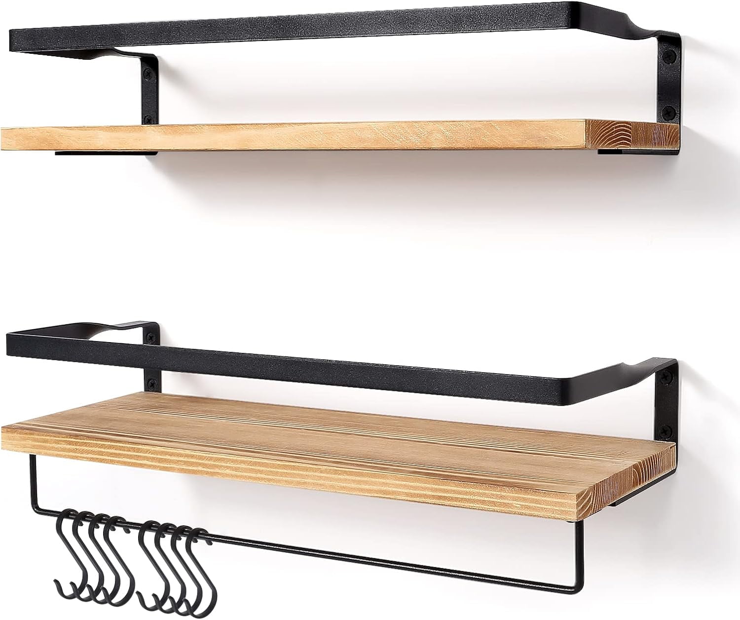 iuhbpok Floating Shelves Wall Mounted Shelf Wooden Wall Shelves Racking ...