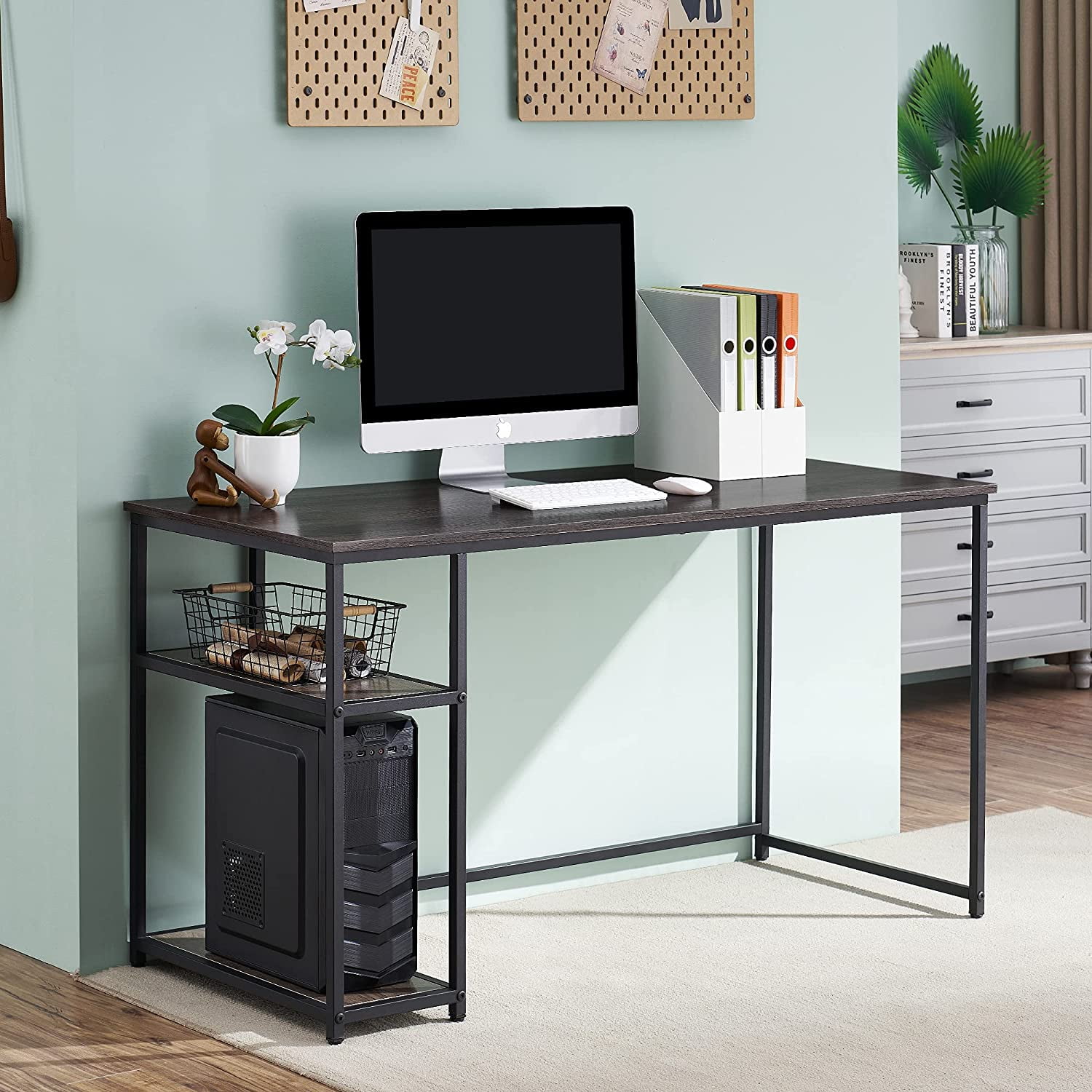 ivinta Computer Desk with Shelves, Office Desk for Living Room,Small ...