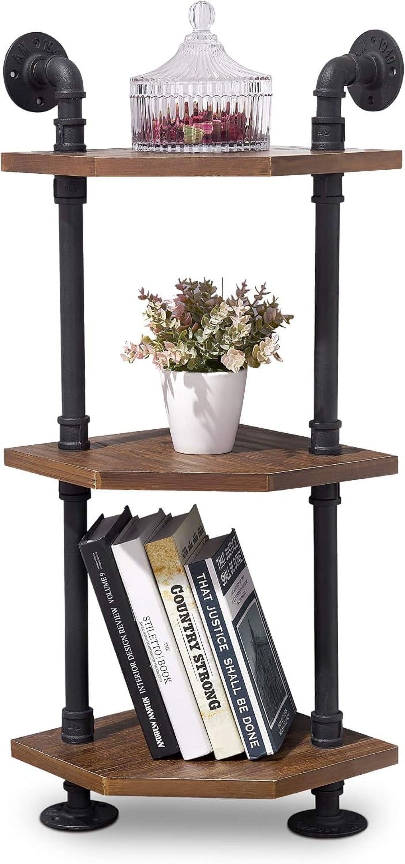 ivinta Industrial Wall Mount Pipe Shelves, 3-Tier Corner Shelf with ...