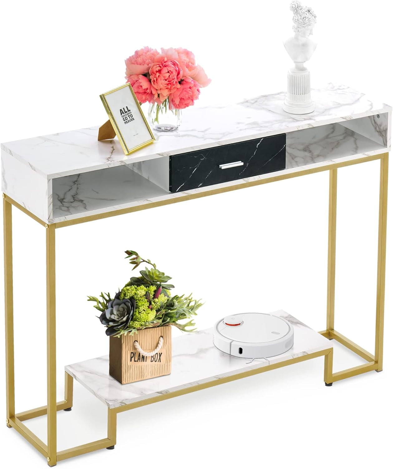 ivinta Upgrade Your Space with Our Elegant Gold Console Table with ...