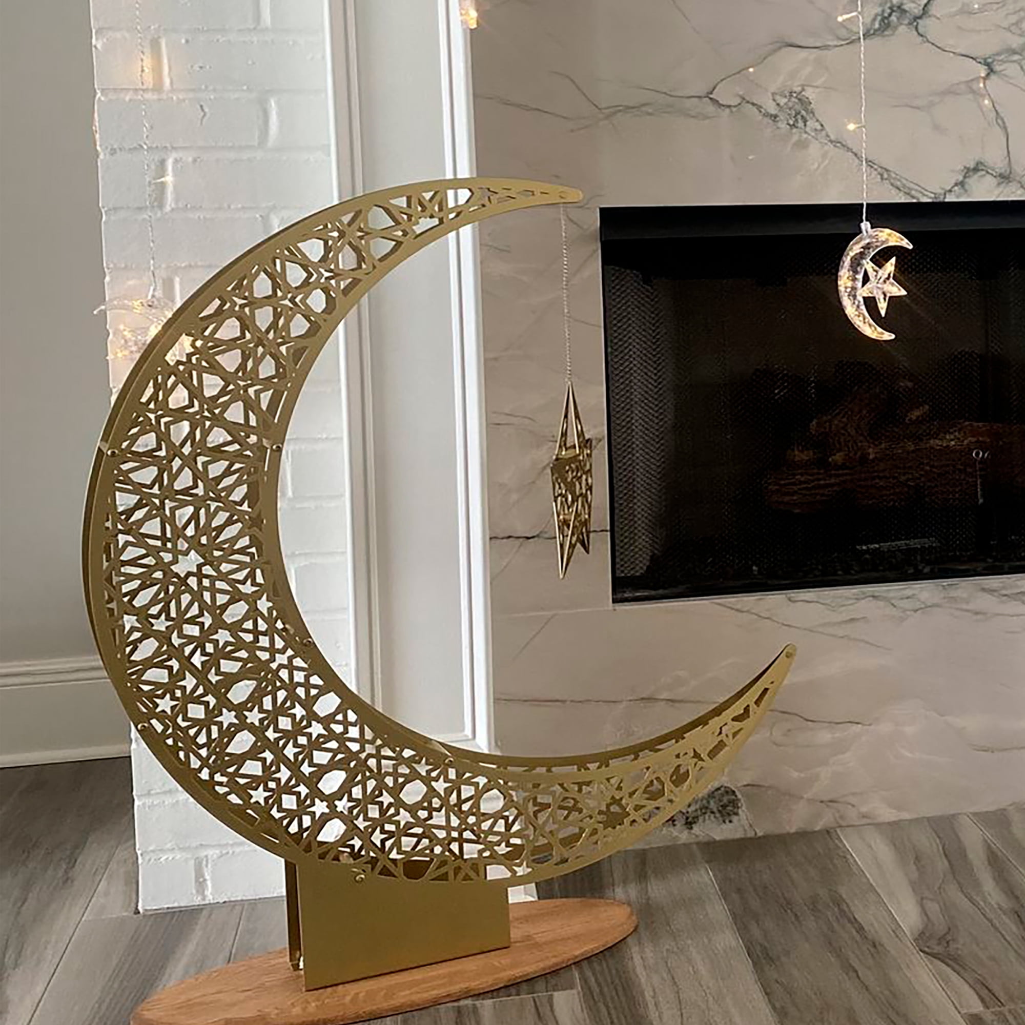 iwa concept Metal Crescent Moon and Star Islamic Decoration for Home ...