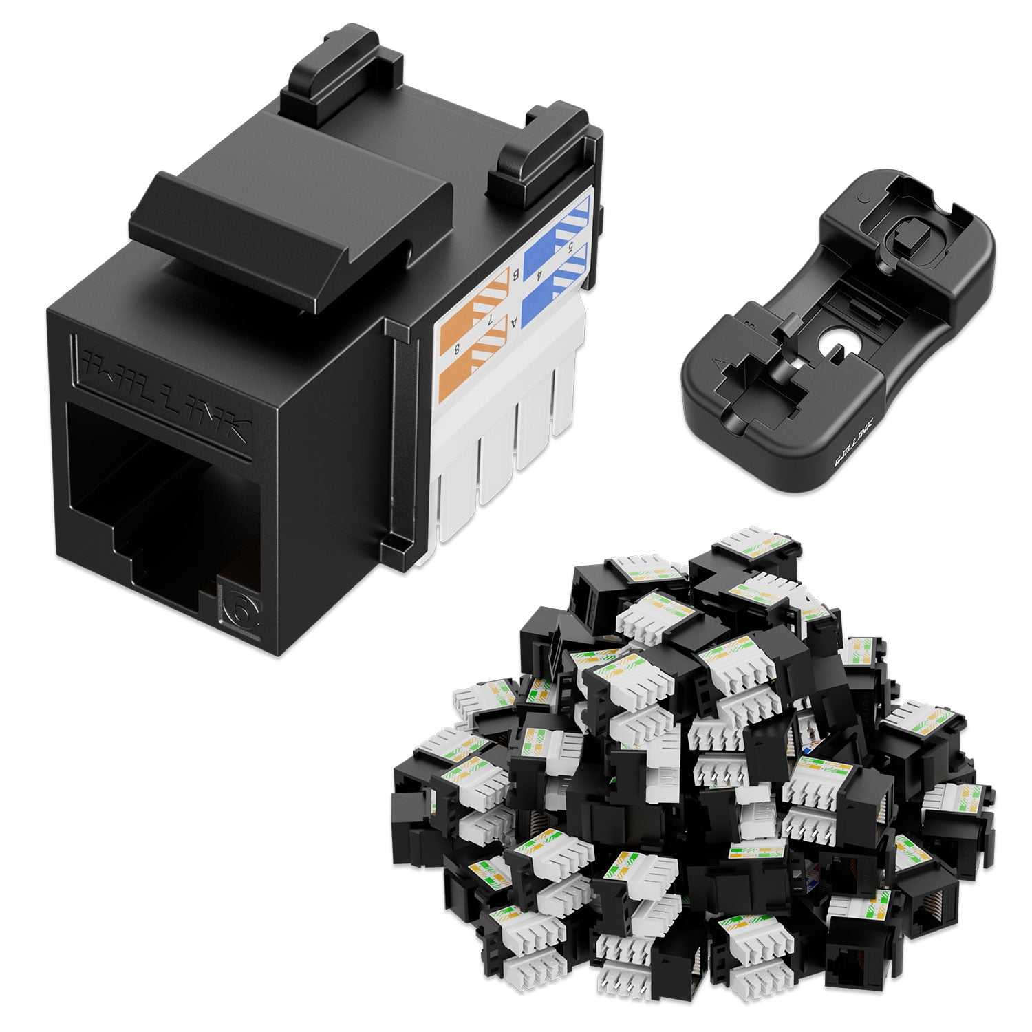 iwillink 50-Pack Cat6 Keystone Jack and Punch-Down Stand, RJ45 Ethernet ...