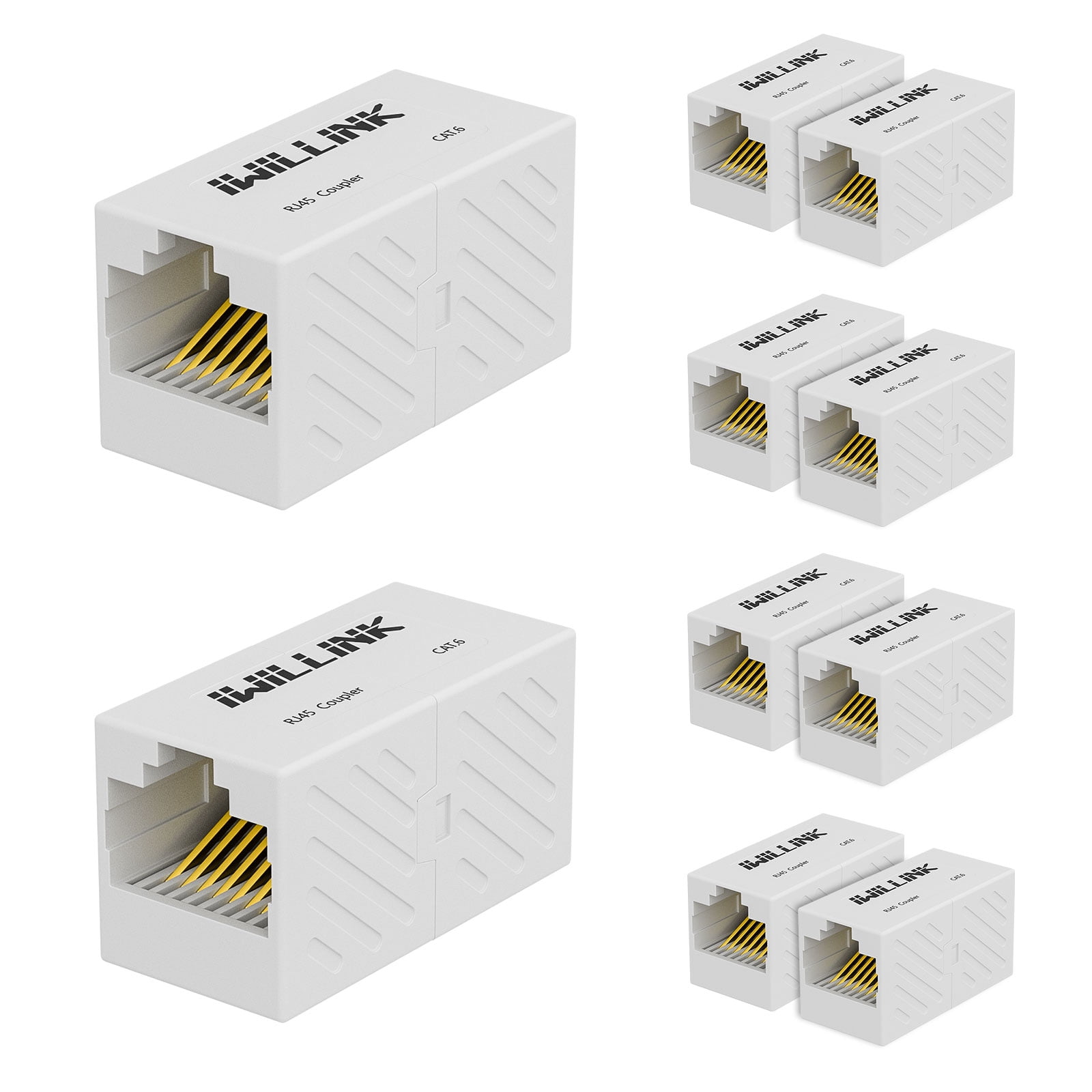 iwillink Cat6 RJ45 Coupler 10-Pack, Inline Ethernet Coupler, Female to ...
