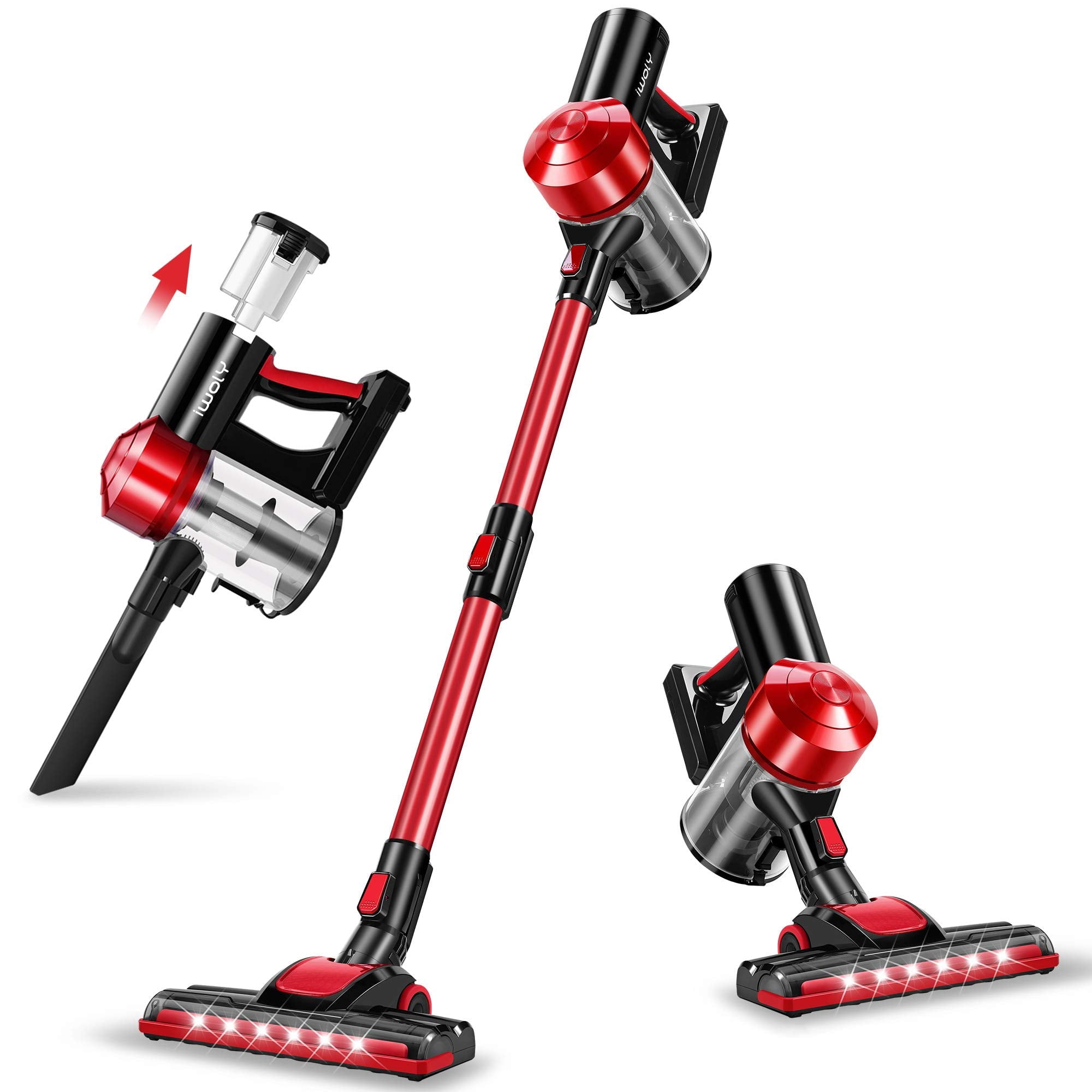 iwoly Cordless Vacuum Cleaner Rechargeable, 18000Pa Powerful Cyclone ...