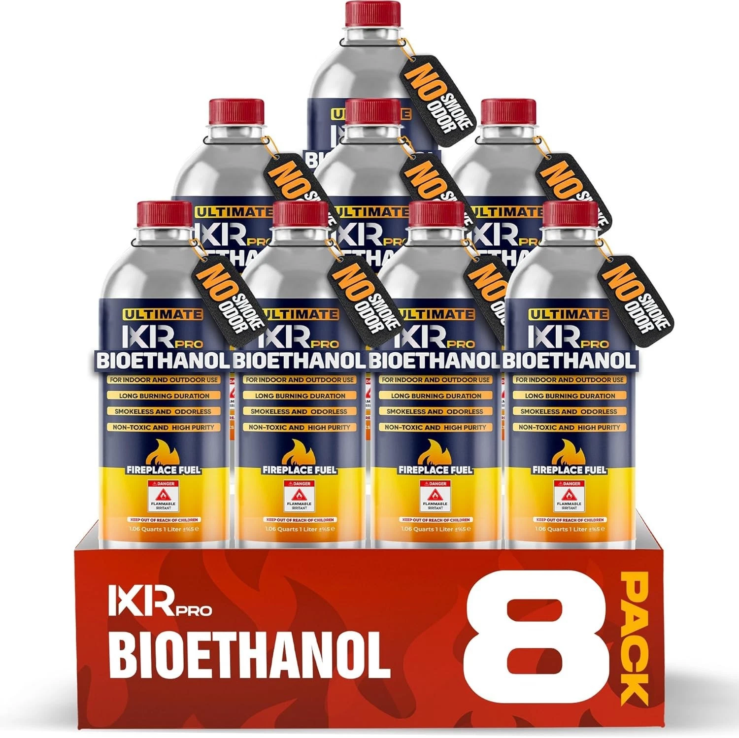 ixirpro Bioethanol Fireplace Fuel 8 x 1 Liter – Clean Burning Bio ...