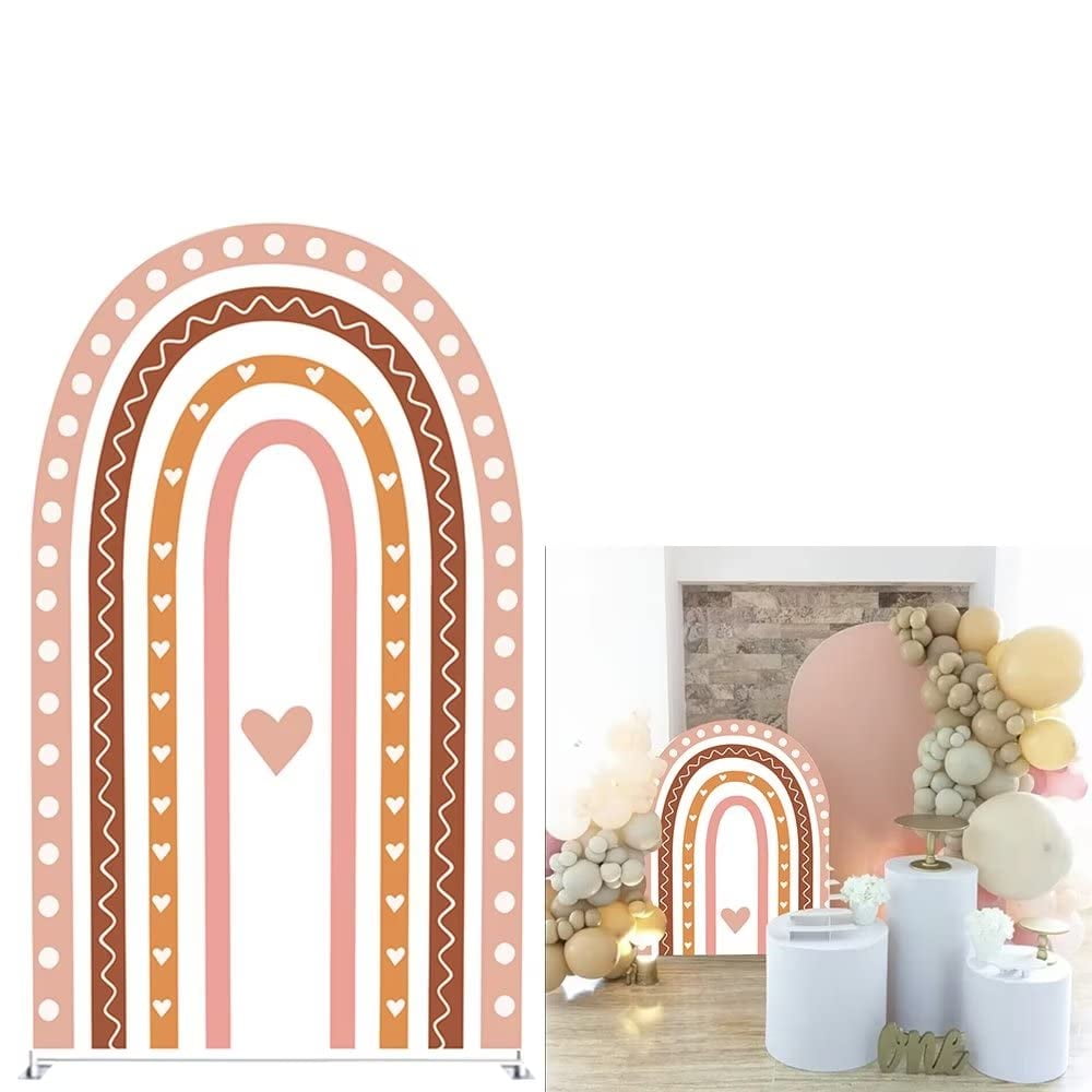 iydoda Pastel Rainbows Arched Backdrop Covers for Parties Double-Sided ...