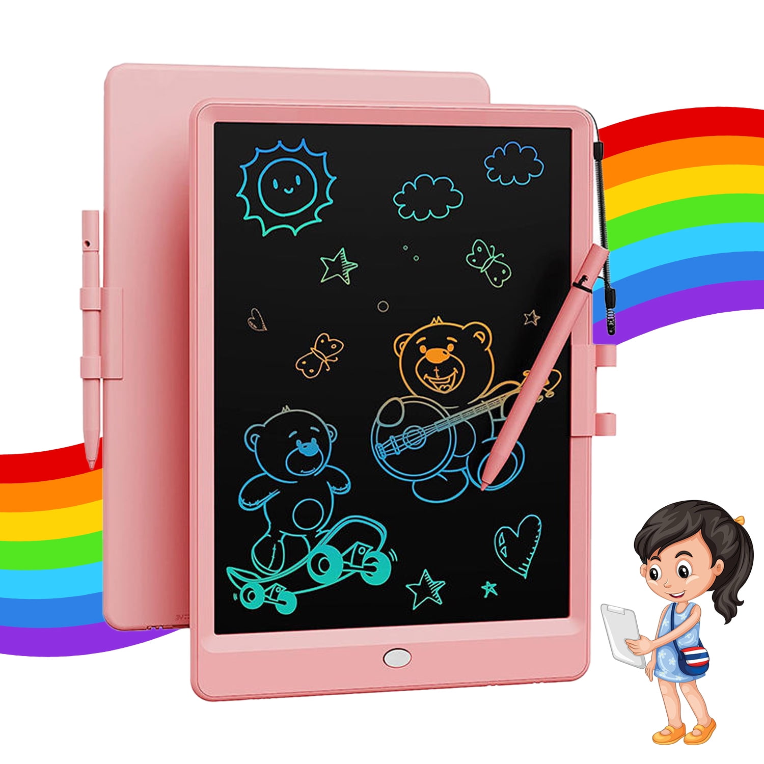 Joyggle LCD Writing Tablet for Kids, 10 Inch Pink Doodle Board with ...